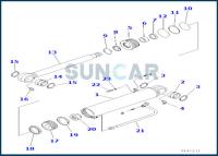 China 707-98-43530 7079843530 Offset Cylinder Service Kit For PC128UU-2 Excavator Crawler Carriers CD110R-1 for sale
