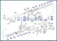 China 707-99-44280 7079944280 Arm Cylinder Service Kit For PC128UU-2 PW128UU-1 for sale