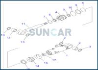 China 707-98-11300 7079811300 Blade Cylinder Service Kit Fits KOMATSU Excavator PC12R-8 for sale