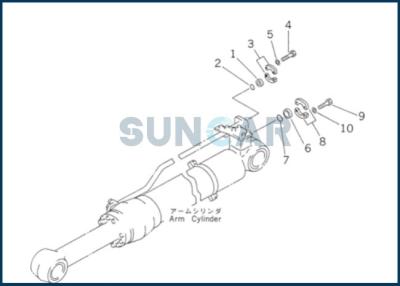 China Service Kit For 208-63-62100 2086362100 Arm Cylinder Fits PC200CA-6 PC210-6 for sale