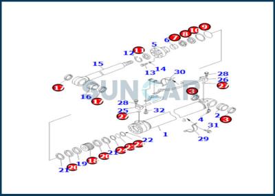 China 707-99-27520 7079927520 Boom Cylinder Service Kit For PC110-7 PC130F-7 for sale