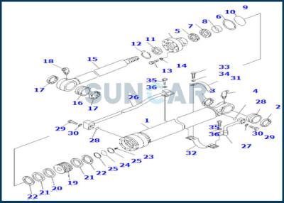 China 707-98-36240 7079836240 KOMATSU Bucket Cylinder Service Kit For PC120 for sale
