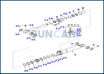 China 707-99-53310 7079953310 Adjust Cylinder Service Kit For PC130-8 KOMATSU for sale