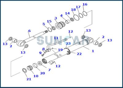 China 707-98-04720 7079804720 Arm Cylinder Service Kit Fits KOMATSU PC14R-3 PC14R-2 for sale