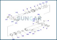 China 707-98-25340 7079825340 Scarifier Cylinder Service Kit For Graders KOMATSU for sale
