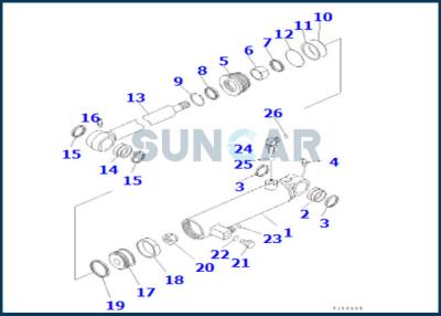China 707-98-14590 7079814590 Leaning Cylinder Seal Repair Kit Fits Grader GD555-5 for sale