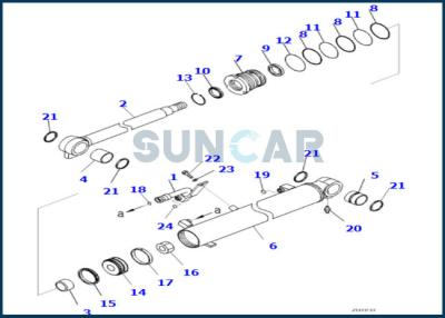 China 707-98-15780 7079815780 Bucket Cylinder Service Kit KOMATSU PC45MR-5 for sale