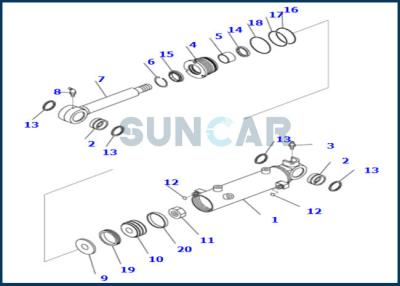 China 707-98-12630 7079812630 Blade Cylinder Service Kit For PC26MR-3 Excavator for sale