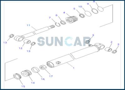 China 707-98-14740 7079814740 Swing Boom Cylinder Service Kit For PC20MR-1 PC20R-8 for sale