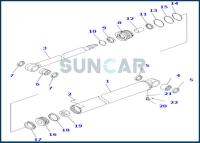 China 707-98-23870 7079823870 Arm Boom Cylinder Service Kit For Komatsu Excavator PC30MR-3 PC35MR-3 for sale