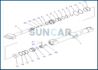 China KB3011A-00222 KB3011A00222 Slide Cylinder Repair Kit For PC200SC-7 PC200SC-6 for sale