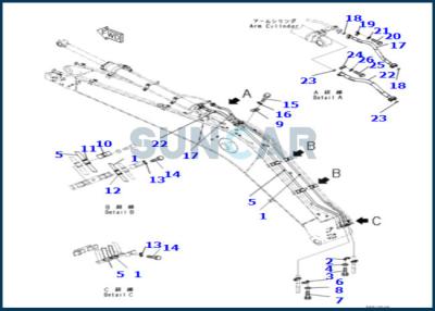 China 721-98-00170 7219800170 Cylinder Service Kit Fits KOMATSU PC210I  PC210LCI-10 for sale