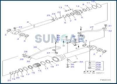 China 707-99-57260 7079957260 Arm Cylinder Service Kit Fits PC228UU-1  KOMATSU for sale