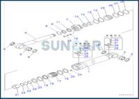 China 707-99-58050 7079958050 Boom Lift Cylinder Service Kit Fits PC270-7 PC270LL-7L for sale