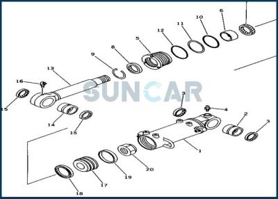 China 20U-63-02080 20U6302080 Blade Cylinder Service Kit For PC40-6 PC50UU-1 Excavator for sale