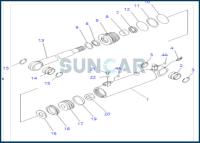 China 707-98-13610 7079813610 Angle Cylinder Service Kit Fits PC40MR-1 KOMATSU for sale