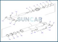 China 707-98-23810 7079823810 Arm Cylinder Service Kit for PC35R-8 PC35MRX-1A for sale