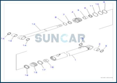 China 707-98-23860 7079823860 Slide Cylinder Seal Repair Kit for PC38UU-3 PC45MR for sale