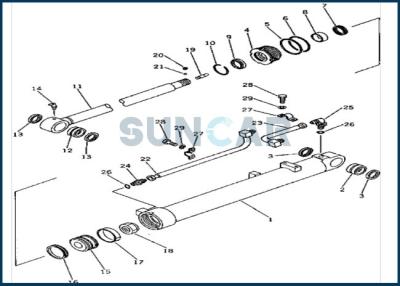 China 20X-63-66300 20X6366300 Hydraulic Arm Cylinder Seal Repair Kit For KOMATSU PC80-1 for sale