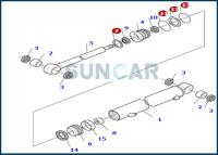 China 878000497 Boom Swing Cylinder Seal Repair Kit For KOMATSU PC12R-8 PC15R-8 for sale