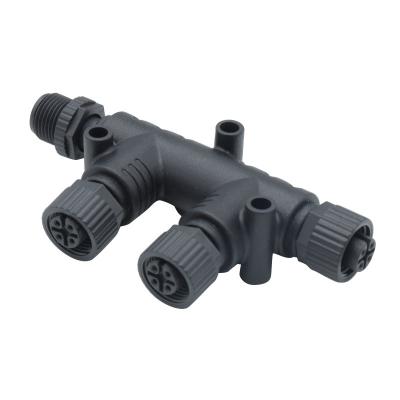 China M12 T-Splitter M12 A-Code 5Pin 1 Male To 3 Female, Plastic for sale