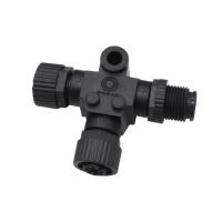 China M12 T Splitter M12 A Code 5Pin 1 Male To 2 Female Plastic nmea 2000 power cable for sale