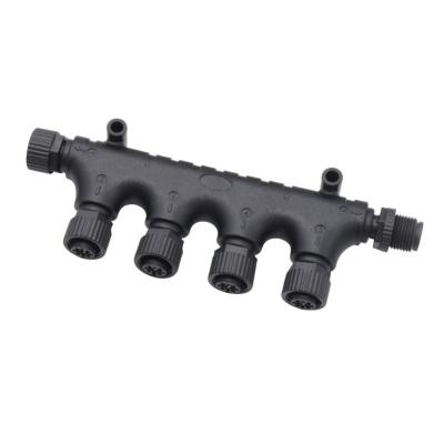 China M12 T Splitter M12 A Coded 5 Pin 1 Male To 5 Female Plastic for sale
