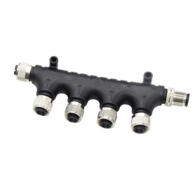 China M12 T Splitter M12 A Code Connector 5Pin 1 Male To 5 Female for sale