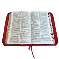 China Custom Printed PU Cover Bible -zipper binding type，with thumb index for sale