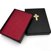 China custom red goatskin leather bible printing-edge lined binding for sale