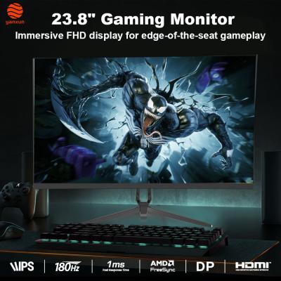 China 23.8 Inch 180Hz Gaming Monitor RGB Lighting 99% SRGB Black Color PC Monitor for sale