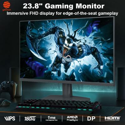 China Black Color 23.8 Inch Gaming Monitor IPS Panel 180Hz RGB Lighting 99% SRGB PC Monitor for sale
