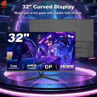 China 1440P 32 Inch Gaming Monitor 3000R IPS Panel QHD Resolution PC Monitor Curved for sale