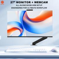 China 27-Inch Monitor with Articulating Arm & 1080p Webcam: Ultra-Flexible Height/Tilt/Swivel Adjustment for Ergonomic Office Setup – Crisp QHD/UHD Display + Clear Video Calls for sale