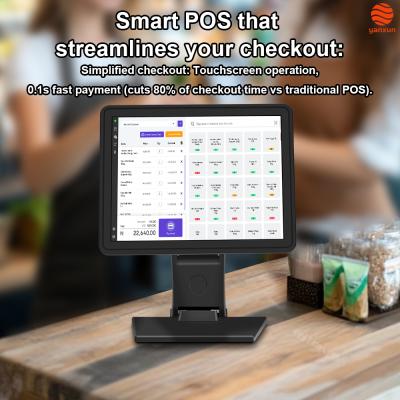China 15.6” 10-Point Touch POS Machine  Windows 11 Pro/Android 11, Core i5/2GB RAM, 128GB/32GB Storage, Multi-Port Connectivity for Retail & Hospitality for sale