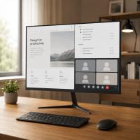 China Professional 16:9 Flat-Panel Monitor with Ultra-Slim Bezel and V-Shaped Stand for Office, Home and Gaming Applications for sale