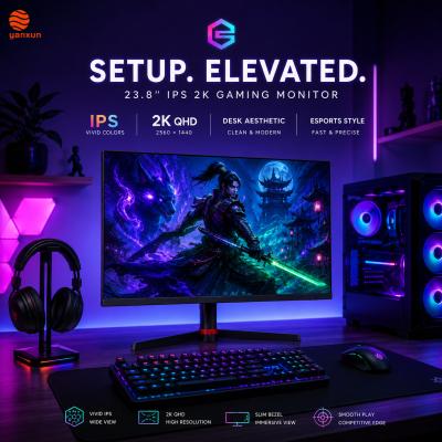 China 23.8-inch IPS 2K QHD Gaming Monitor, 2560×1440 Quad HD Resolution 165Hz High Refresh Rate 1ms MPRT Ultra-Fast Response Gaming Display for Smooth Competitive Gameplay, Featuring Vivid IPS Panel for sale