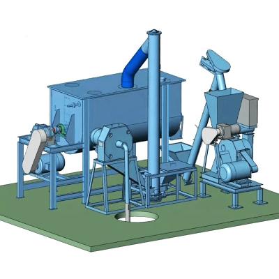 China SGS Rabbit Pig Cow Animal Feed Production Machine 1-2T Capacity for sale