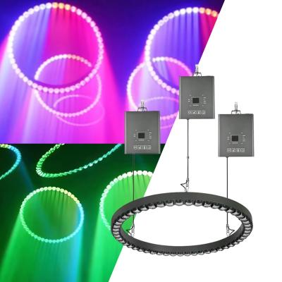 China A54SJ 120CM Induction Lamps Beam Lights Lifting Circular Ring Performance Stage Lights Full-color Running Horse Halo DMX512 for sale