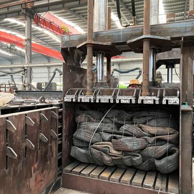 China 100-180 BPH Hydraulic Cardboard Baler Machine with 7.5-11 kW Motor for Waste Tire and Paper Recycling for sale