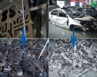 China Double Shaft Metal Shredder Machine 6-9 TPH Output for Scrap Car Shells and Engine Components for sale
