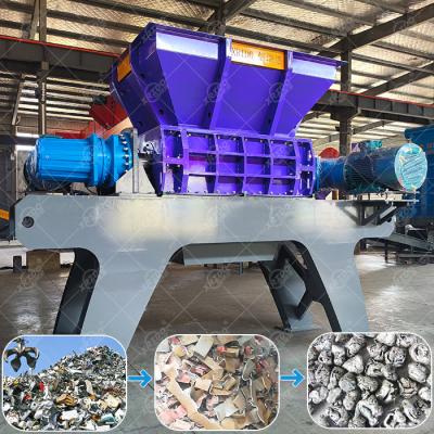 China Double Shaft Metal Shredder 300-22,000 kg/hour Capacity for Scrap Aluminum and Steel Recycling for sale