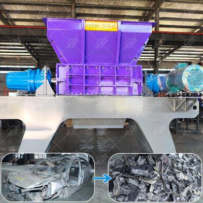 China Double Shaft Metal Shredder Machine 6-9 TPH Output for Scrap Car Shells and Engine Components for sale
