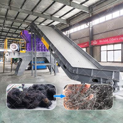 China Tire Steel Wire Shredder 600-2500mm Shredding Room 11-110kW Motor for Recycling Steel Wire from Waste Tires for sale