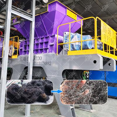 China PLC Tire Steel Wire Shredder 600x480mm Scrap Metal Pre Shredder 11kW Dual Motor for sale