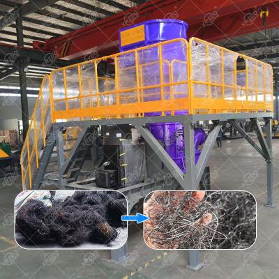 China Pyrolysis Tire Wire Shredding Line Steel Wire Crusher 5-20t/h 1-10cm Output for sale