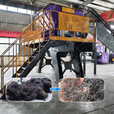 China Pyrolysis Tire Steel Wire Shredder 5-20t/h Processing Capacity 1-10cm Output Size for sale