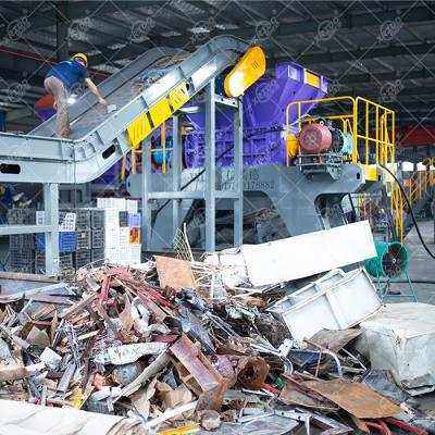 China Xrido Double Shaft Scrap Metal Shredder 1-10cm Output 11-220kW Industrial Crusher for sale