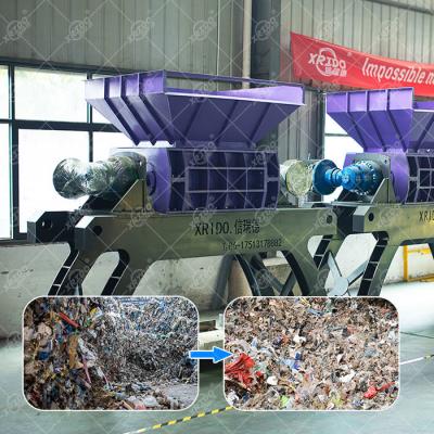 China Xrido 75KW Double Shaft Shredder Machine for Metal Plastic 300-22000Kg/Hour for sale
