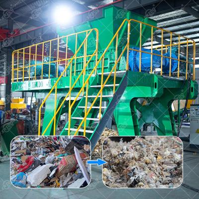 China Municipal Solid Waste Shredder 100-50000 kg/h Capacity 1-10 cm Output for sale